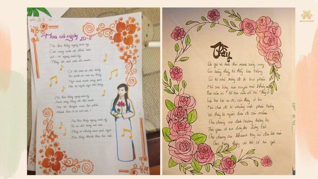 50+ mẫu trang trí báo tường trên giấy a4 20/11 ý nghĩa nhất