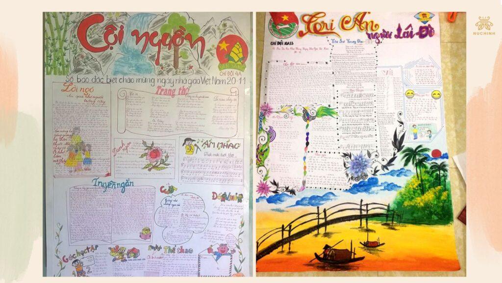 50+ mẫu trang trí báo tường trên giấy a4 20/11 ý nghĩa nhất